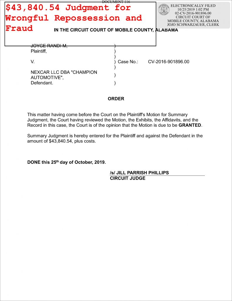 Alabama Woman wins $43,000 Judgment Against Car Dealership for Fraud ...